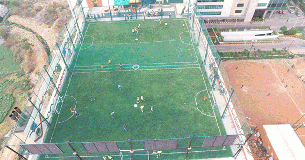 India’s largest rooftop football arena launched here at Embassy Manyata ...