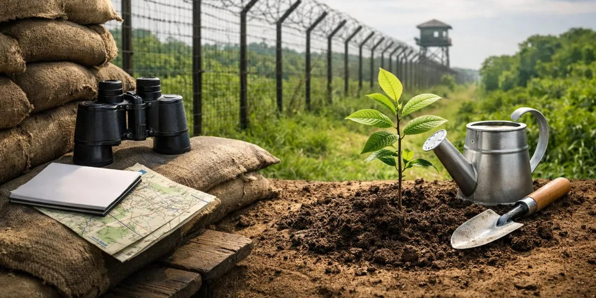 Amit Shah Inspects BSF Outpost And Launches Plantation Drive