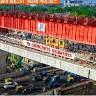 Bullet Train Span Launched at Kalupur Flyover