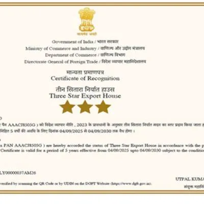 JTL Industries Awarded Three Star Export House Status
