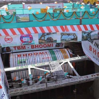 Delhi Metro's Phase IV: "Bhoomi" TBM begins tunneling drive